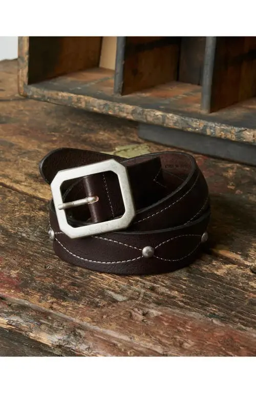 FORTELA Oregon Leather Belt With Squared Buckle - Testa Moro