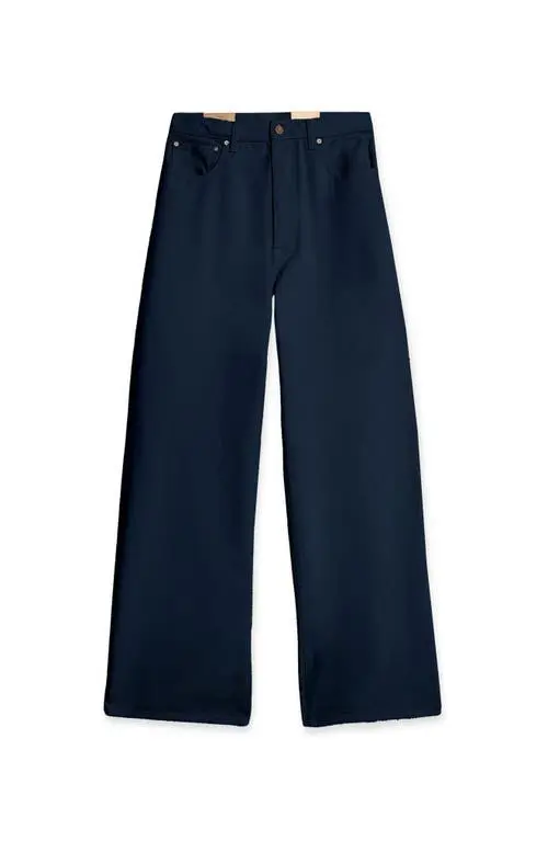 FORTELA Jaron Wide-leg Cotton Trousers - Blue