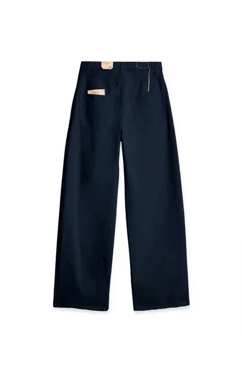 FORTELA Jaron Wide-leg Cotton Trousers - Blue
