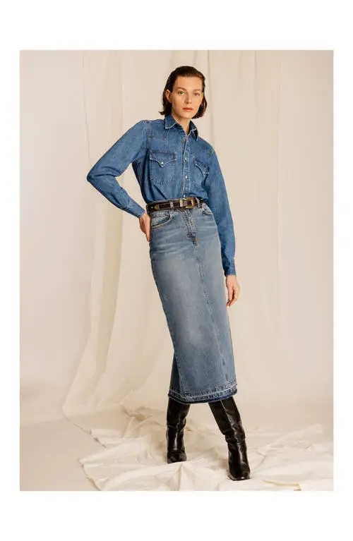 FORTELA Jorgy Stone Wash Denim Skirt - D420