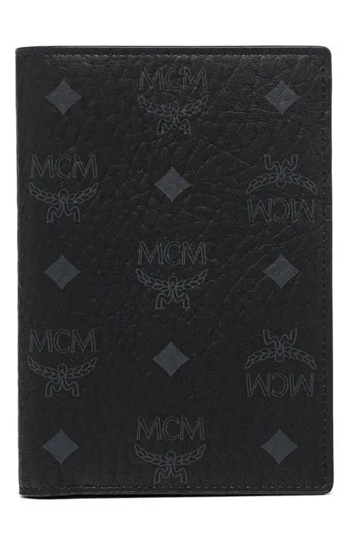 Mcm Ottomar Passport Holder In Visetos - Black
