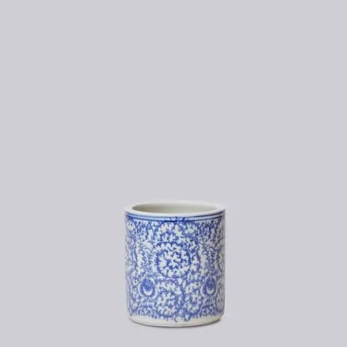 COBALT GUILD Tiny Porcelain Country Peony Cachepot
