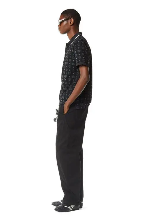 Mcm Monogram Jacquard Polo Shirt