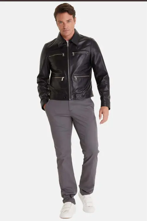 FURNIQ UK Marcus Leather Jacket - Black