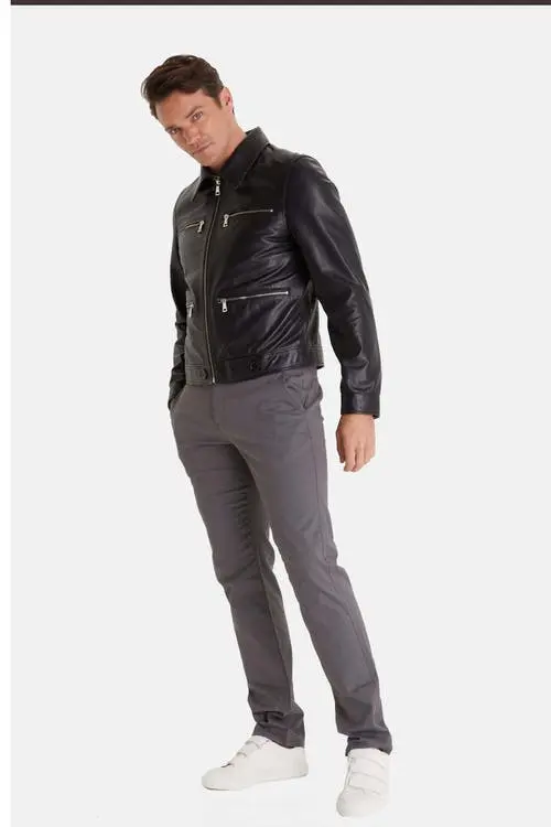FURNIQ UK Marcus Leather Jacket - Black