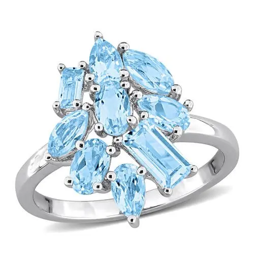 JULIANNA B. Gemstone Clustered Cocktail Ring - Sky-blue Topaz