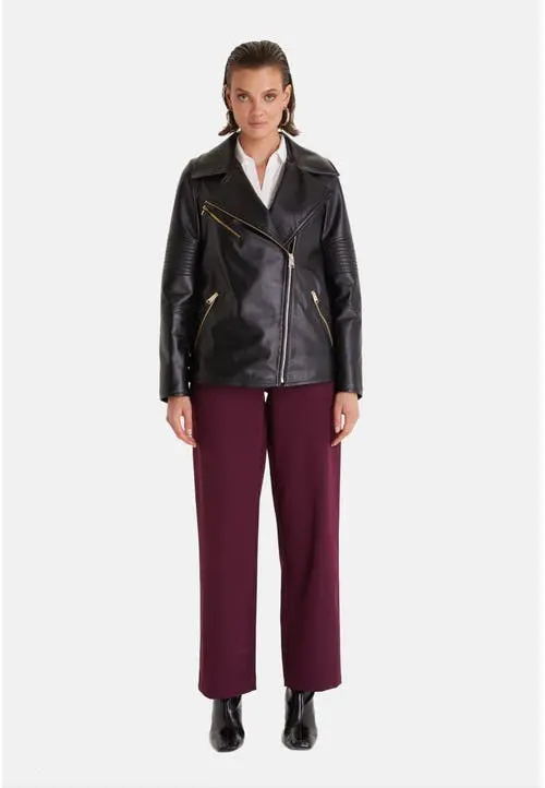 FURNIQ UK Leather Biker Jacket