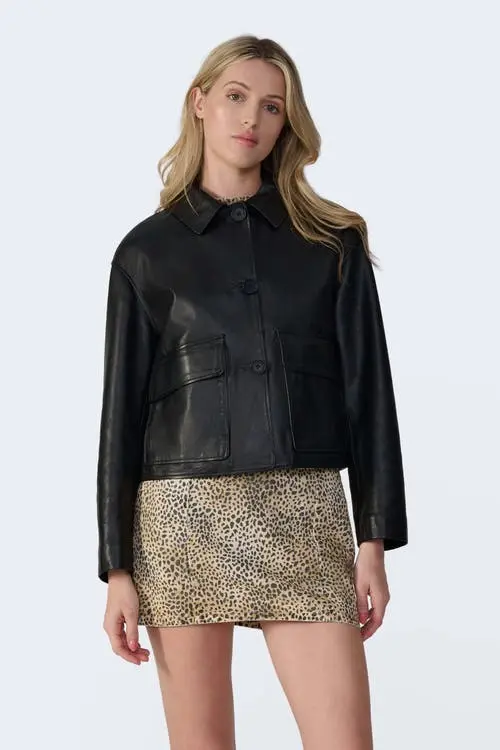 FURNIQ UK Ella Leather Jacket - Black