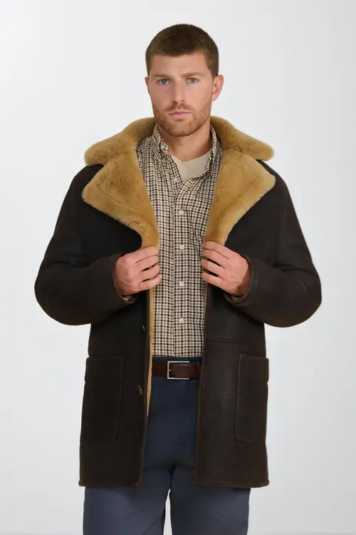 FURNIQ UK Shearling Coat - Brown