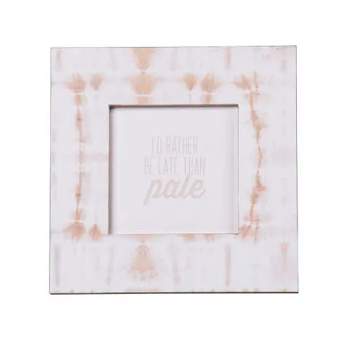 Totalee Gift Neutral Tie Dye Square Mdf Frame Wood - White