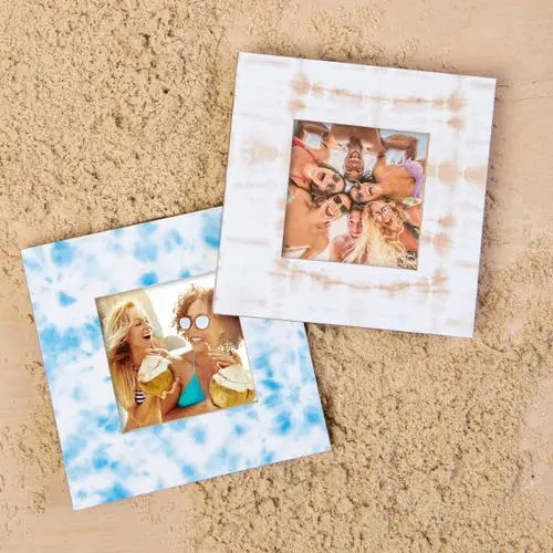 Totalee Gift Neutral Tie Dye Square Mdf Frame Wood