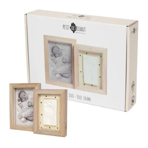 PETIT ARTICHAUT Duo Baby Framebaby Handprint & Photo Frame - Pretty Hearts