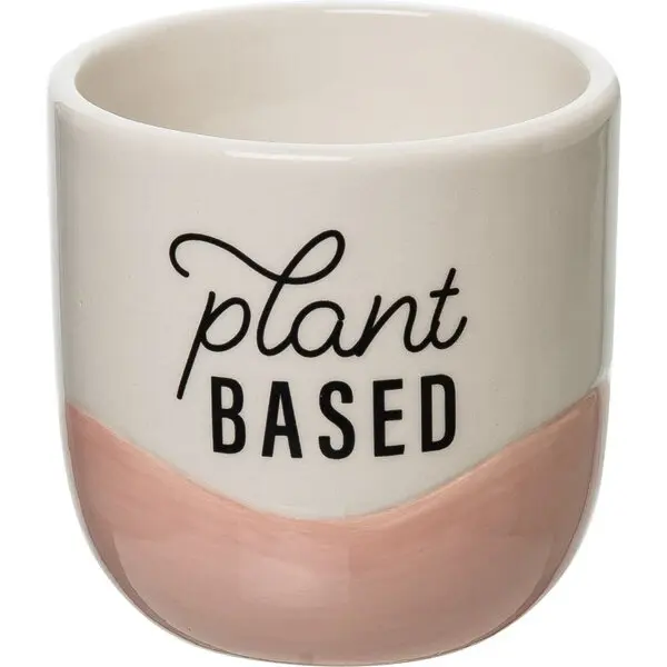 TOTALEE GIFT Plant Based Small Cer Planter Ceramic Pink - White