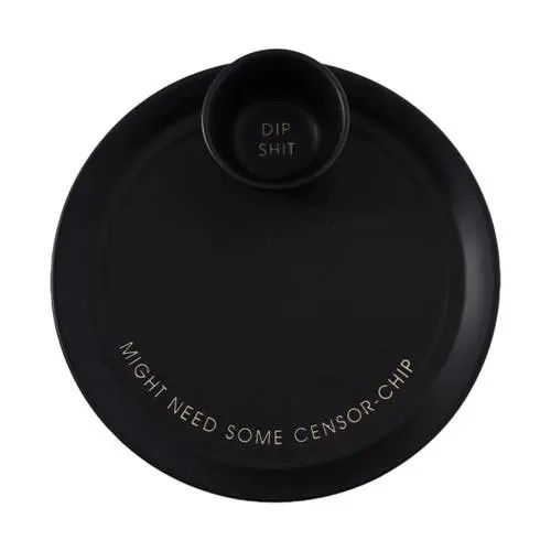 Totalee Gift Dip Shit Platter W/ Bowl Set Of 2 Ceramic