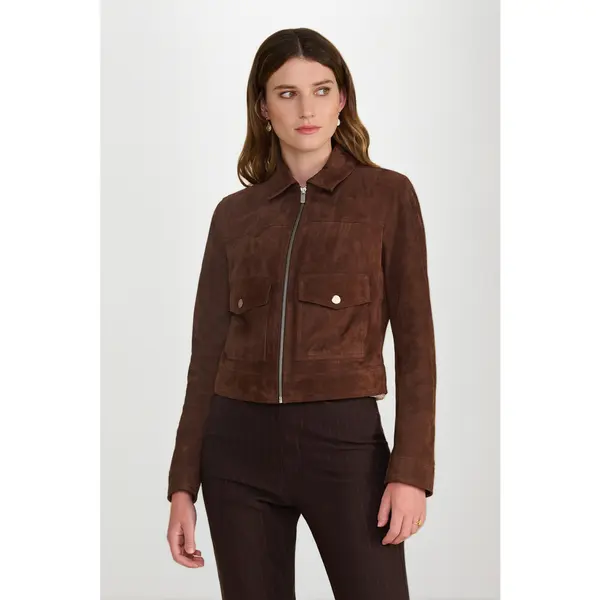 FURNIQ UK Isabella Suede Jacket - Brown