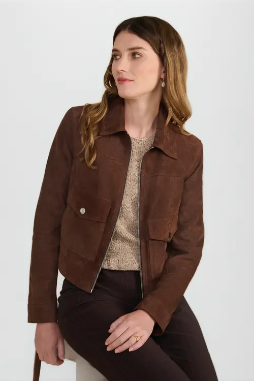 FURNIQ UK Isabella Suede Jacket - Brown