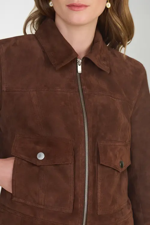 FURNIQ UK Isabella Suede Jacket - Brown