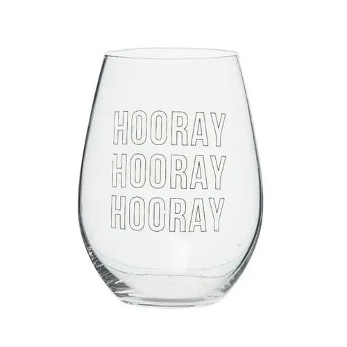 TOTALEE GIFT Hooray Hooray Hooray Wine Glass 18 Oz
