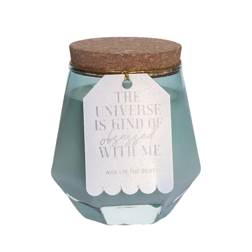 TOTALEE GIFT The Universe Teal Geometric Candle Wax 7.7 Oz Burn Time 36 - Blue