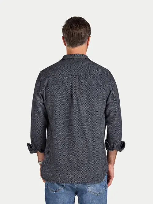 RAGING BULL Long Sleeve Brushed Herringbone Shirt