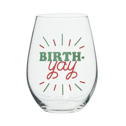 TOTALEE GIFT Birth-yay! Wine Glass 18 Oz