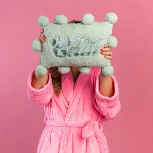 Totalee Gift Chill Pom Pom Pillow Polyester