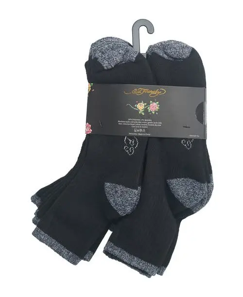 Ed Hardy Mid Crew Socks 8-pack - Black