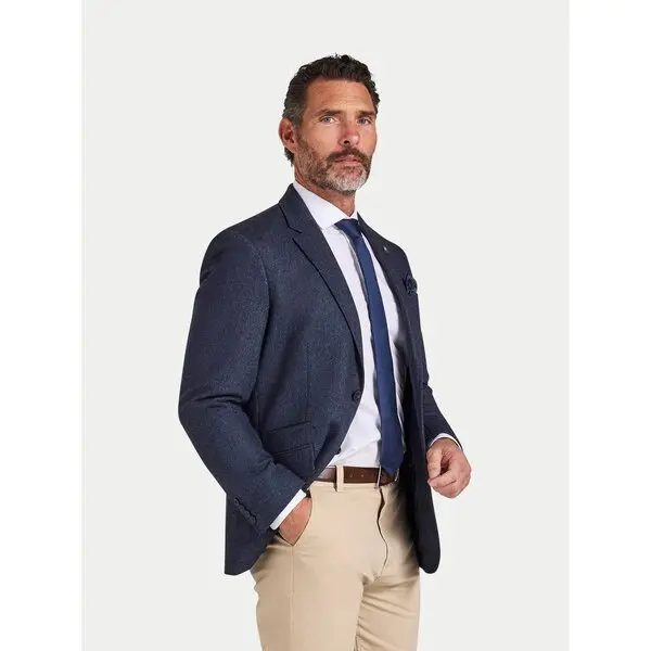RAGING BULL Herringbone Long Sleeve Wool Blazer