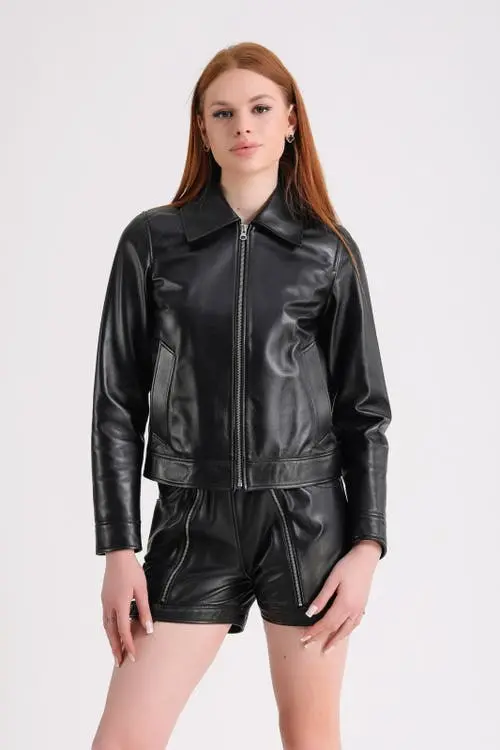 FURNIQ UK Chloe Leather Jacket