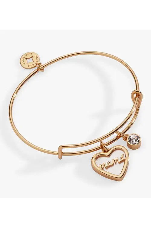 ALEX AND ANI Mother Of Pearl Heart Bangle Bracelet Duo - Gold