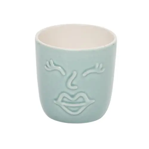 TOTALEE GIFT Face Small Planter Ceramic - Blue
