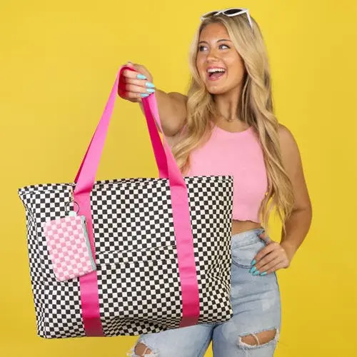 TOTALEE GIFT And White Checkered Tote Bag