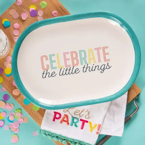 TOTALEE GIFT Celebrate Platter Ceramic