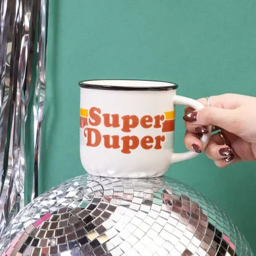 TOTALEE GIFT Super Duper Retro Mug Ceramic White 16 Oz
