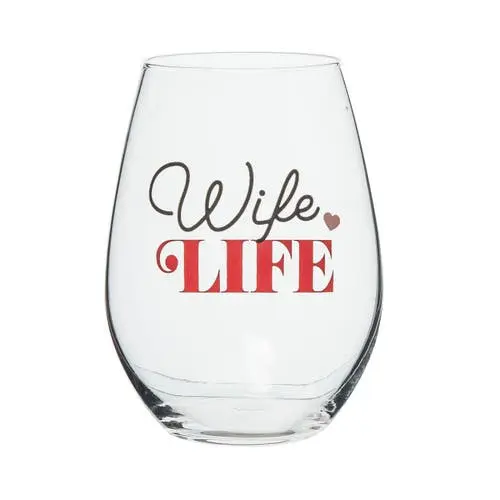 TOTALEE GIFT Wife Life Wine Glass 18 Oz - Clear