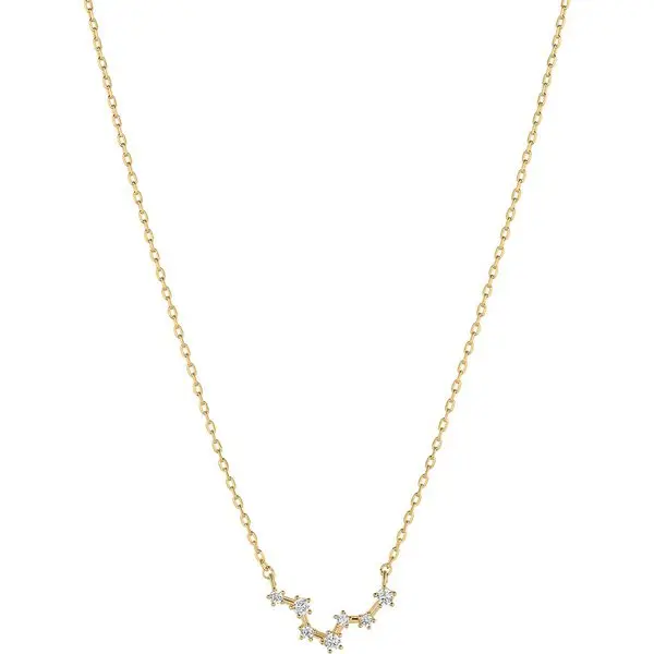 BEARFRUIT JEWELRY 14k Gold Plated Constellation Zodiac Necklace - Gold - Aries