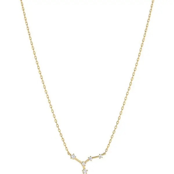 BEARFRUIT JEWELRY 14k Gold Plated Constellation Zodiac Necklace - Gold - Cancer