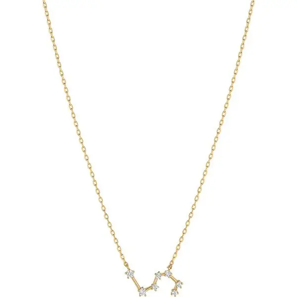 BEARFRUIT JEWELRY 14k Gold Plated Constellation Zodiac Necklace - Gold - Leo