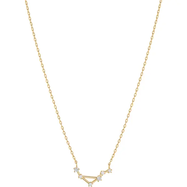 BEARFRUIT JEWELRY 14k Gold Plated Constellation Zodiac Necklace - Gold - Libra