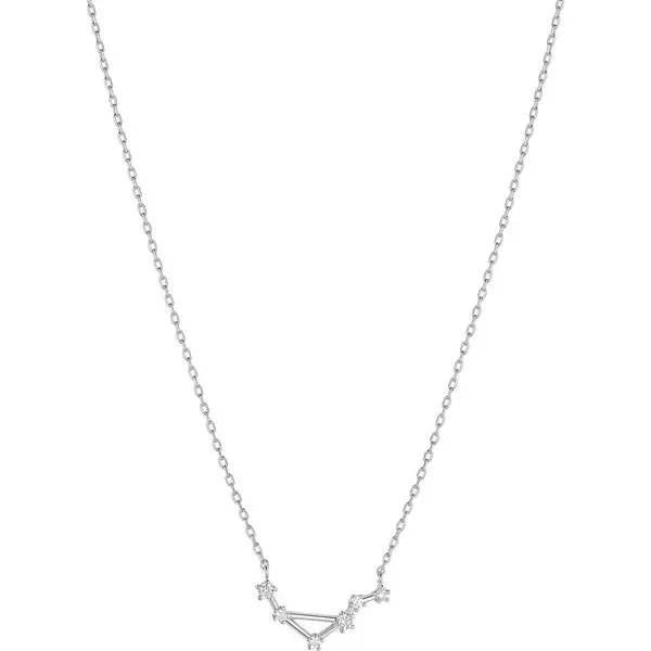 BEARFRUIT JEWELRY 14k Gold Plated Constellation Zodiac Pendant Necklace - Silver - Libra