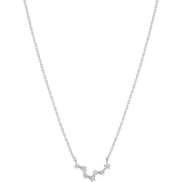 BEARFRUIT JEWELRY 14k Gold Plated Constellation Zodiac Necklace - Silver - Pisces