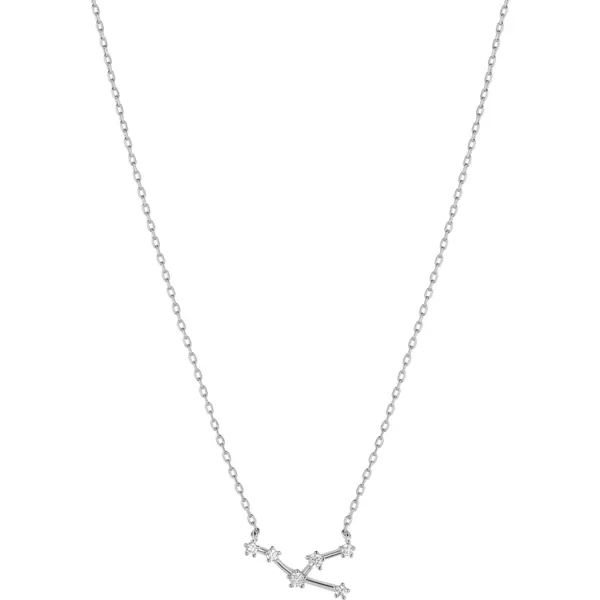 BEARFRUIT JEWELRY 14k Gold Plated Constellation Zodiac Pendant Necklace - Silver - Taurus