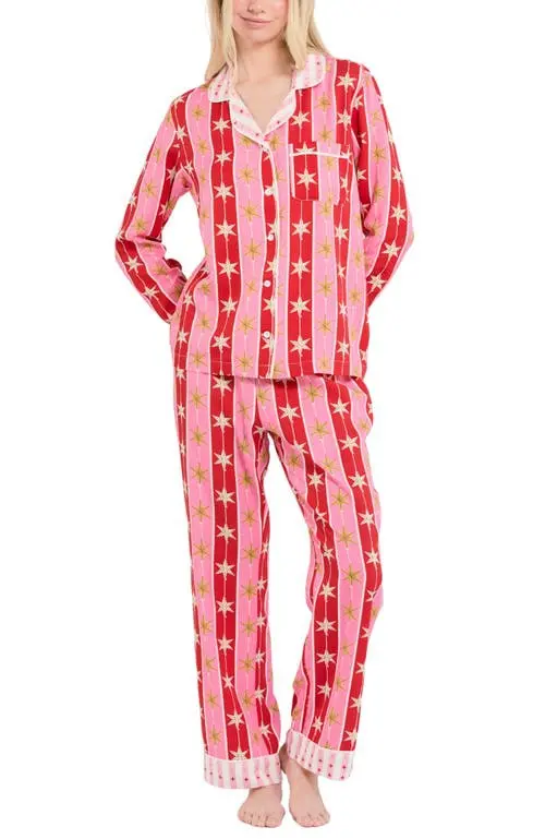 KATIE KIME Tree Topper Long Sleeve Pajama Pants Set - Red