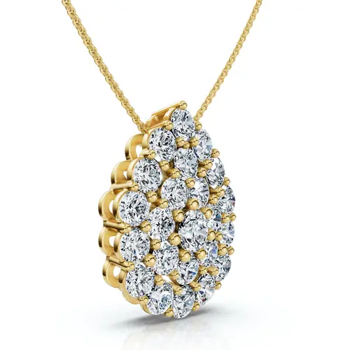 BLISS DIAMOND 2ct Lab Grown Diamond Pear Pendant Necklace - Yellow Gold