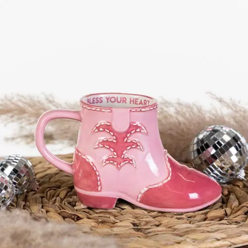 TOTALEE GIFT Bless Your Heart Boot Mug Ceramic 11.5 Oz
