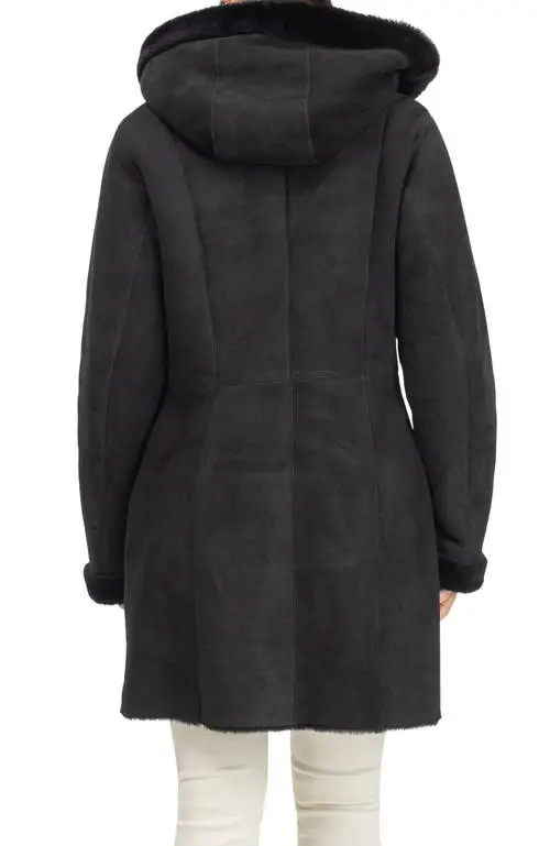Gorski Merino Shearling Hooded Parka - Black