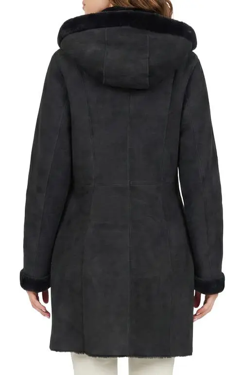Gorski Merino Shearling Hooded Parka - Black