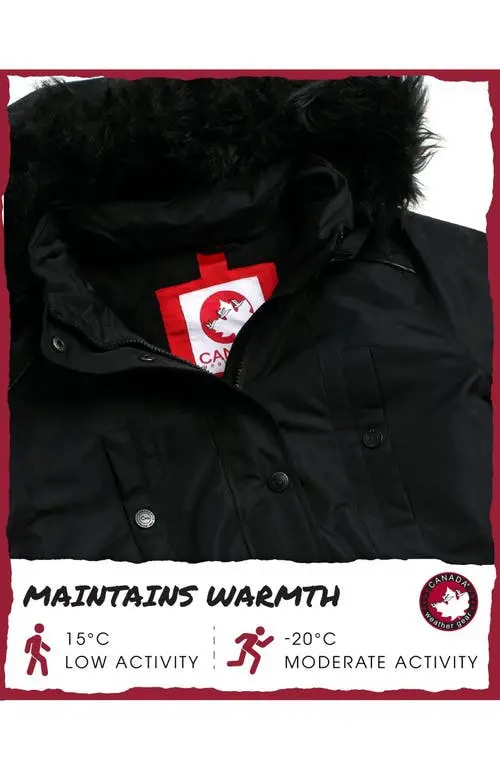 CANADA WEATHER GEAR Short Parka Hooded Jacket - Black