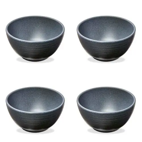 TAG Brooklyn Melamine Bowl Set Of Four Charcoal Color - Gray