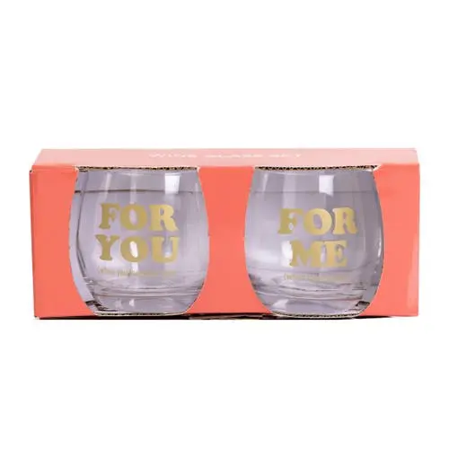 Totalee Gift For Me/you Mini Glasses Set Of 2 Glass 10 Oz - Clear